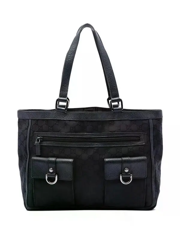 Gucci 2016-2026 Gg Nylon Abbey D Ring Pocket Tote Bag - Black