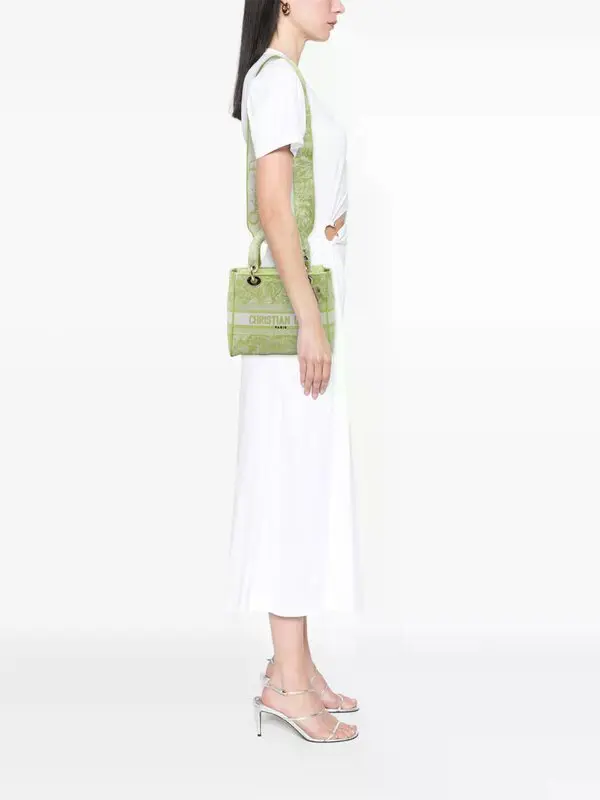 Dior Toile De Jouy Lady D-lite Satchel - Green