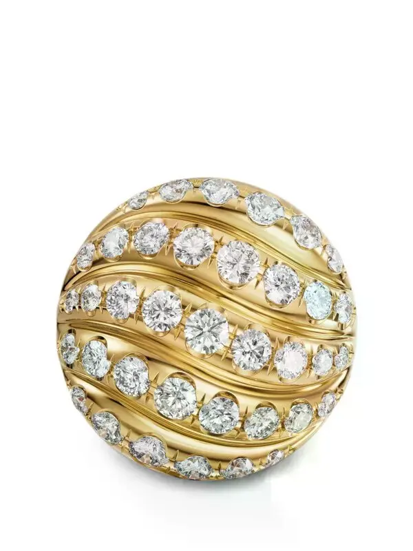 David Yurman Sculpted Cable Diamond Earrings In 18k Yellow