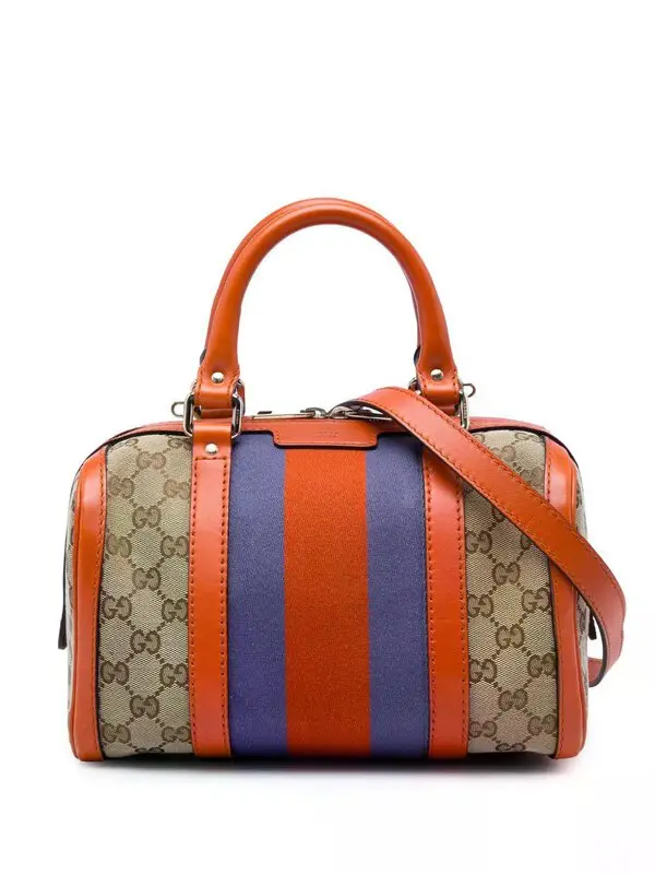 Gucci 2016-2026 Small Gg Canvas Web Joy Boston Bag Satchel - Orange
