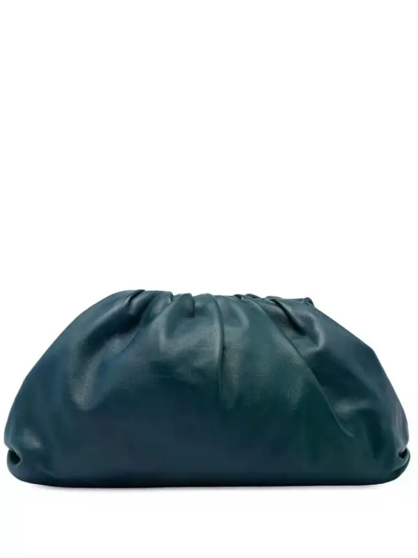 Bottega Veneta Lambskin The Pouch Clutch Bag - Blue