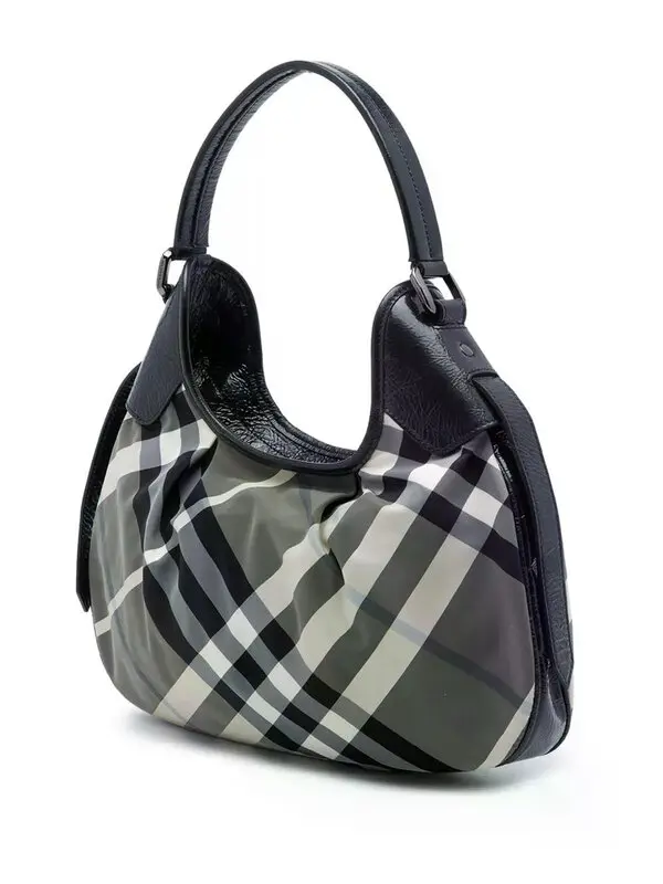 Burberry Nova Check Nylon Hobo Shoulder Bag