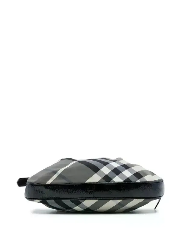 Burberry Nova Check Nylon Hobo Shoulder Bag