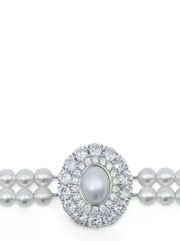 SELF-PORTRAIT Crystal-embellished Pearl Necklace