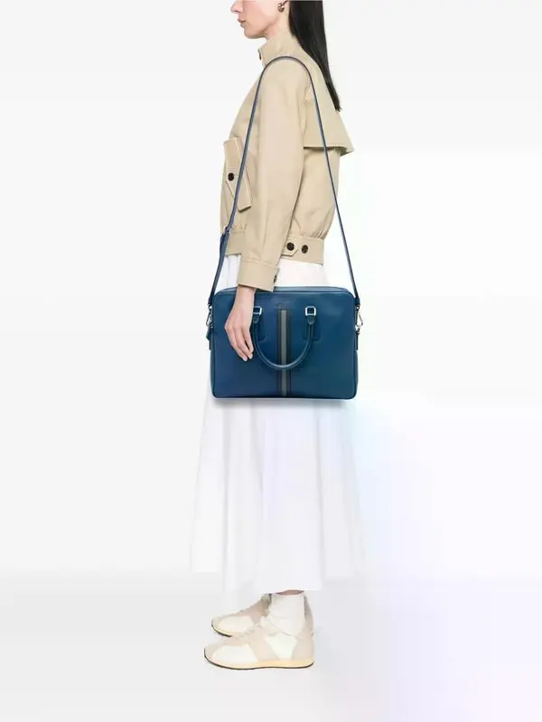 Prada Saffiano Striped Business Bag