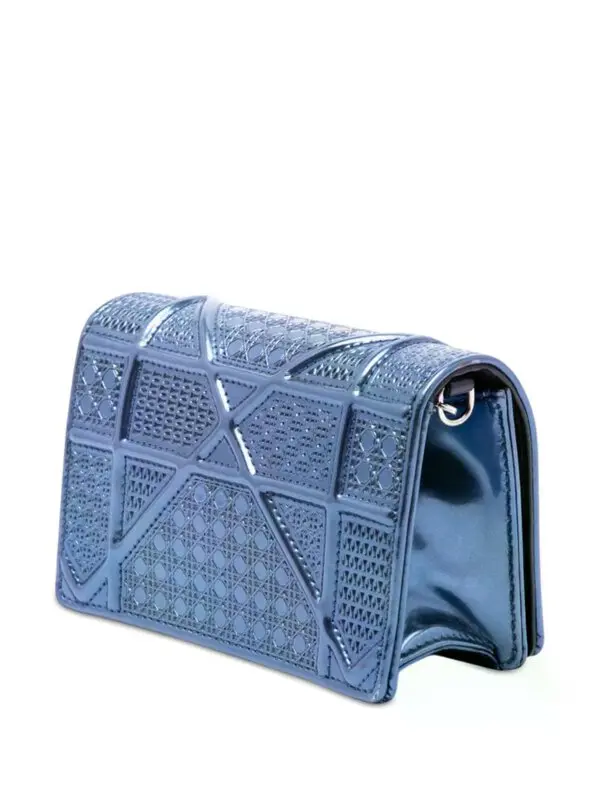 Dior Microcannage Diorama Flap Crossbody Bag - Blue