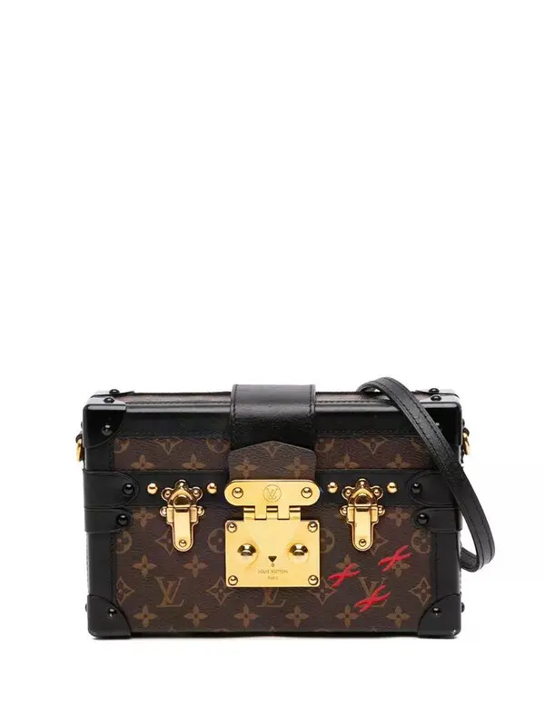LOUIS VUITTON 2015 Monogram Petite Malle Crossbody Bag - Brown
