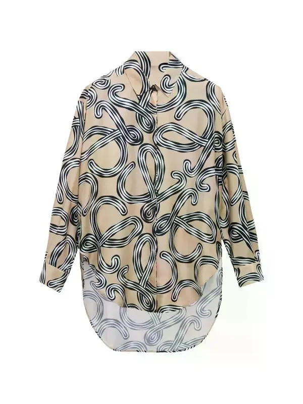 Loewe Anagram-print Relaxed-fit Shirt - Neutrals