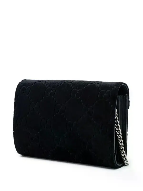 Gucci Gg Velvet Dionysus Wallet On Chain Crossbody Bag - Black