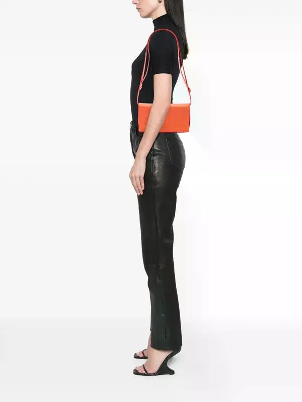Loewe 2015 Linen Embossed Calfskin Anagram Vega Crossbody Bag - Orange
