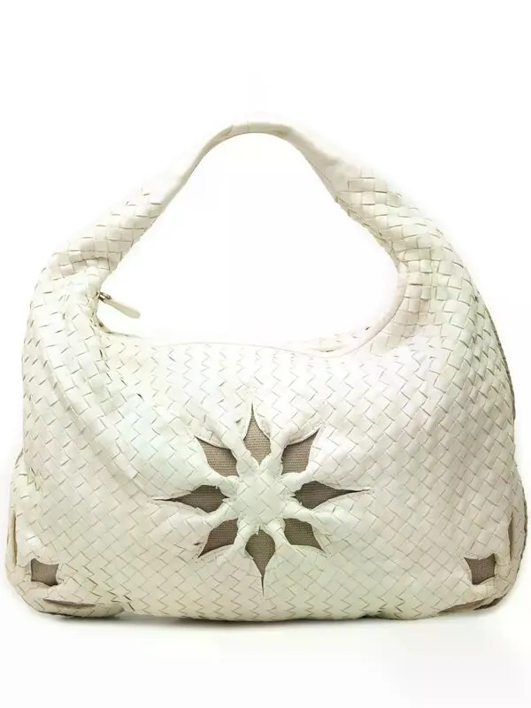 Bottega Veneta 2007-2011 Large Nappa Intrecciato Flower Veneta Hobo Bag - White