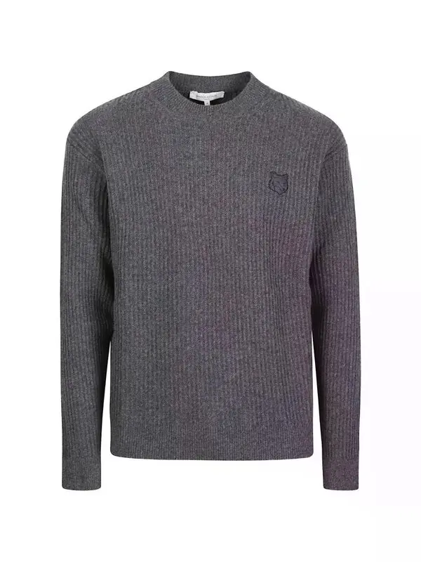 Maison Kitsuné Ribbed Knit Fox Head Sweater
