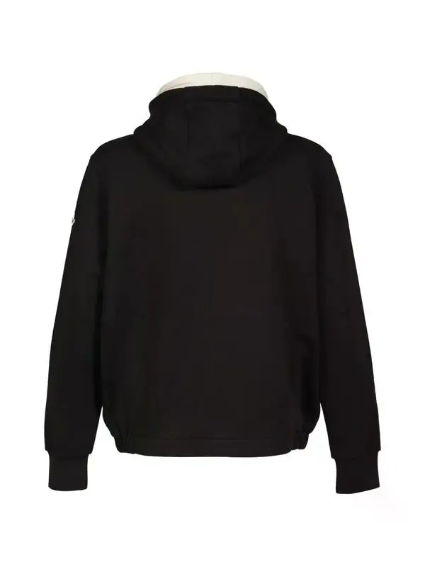 Moncler Zip-up Hoodie With Logo Detail - Black