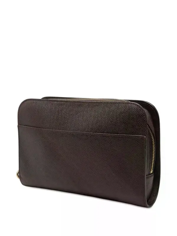 LOUIS VUITTON Taiga Leather Pochette Baikal Clutch Bag