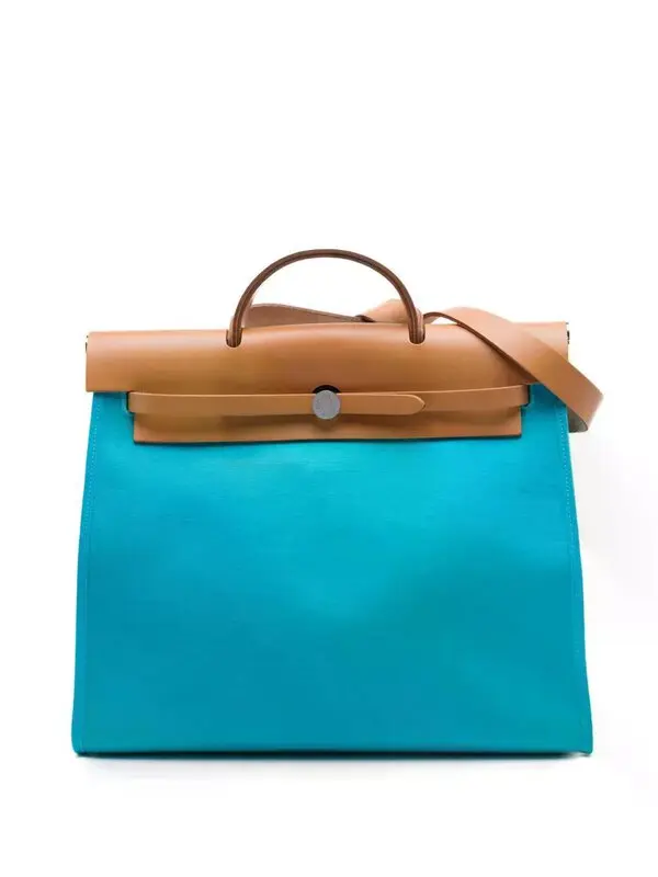 Hermès 2012 Toile Verso Herbag Zip 39 Satchel - Blue