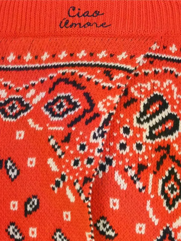 Giada Benincasa Bandana-print Knitted Midi Skirt