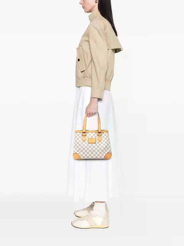 LOUIS VUITTON Damier Azur Hampstead Pm Tote Bag - White