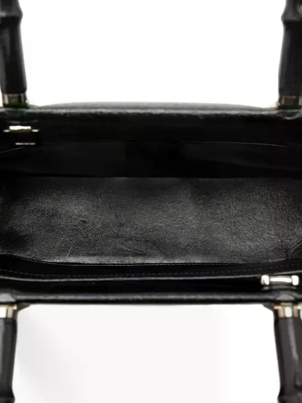 Gucci 20th Century Leather Cinghiale Bamboo Tote Satchel