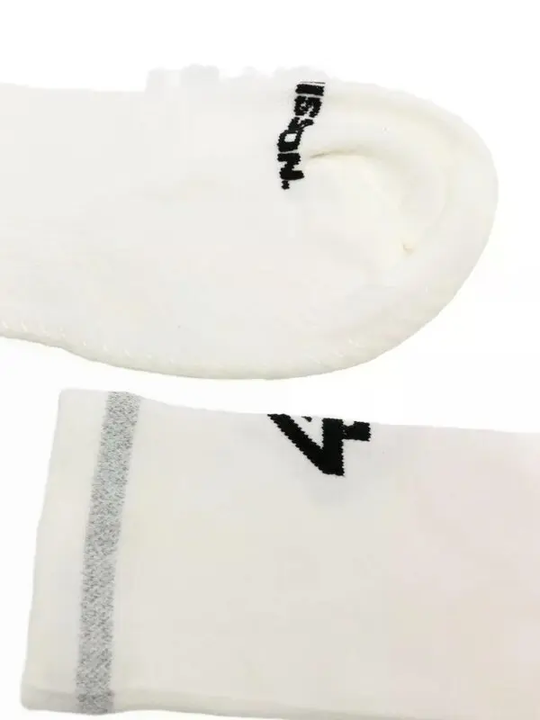 REPRESENT Logo-intarsia Ribbed-knit Socks
