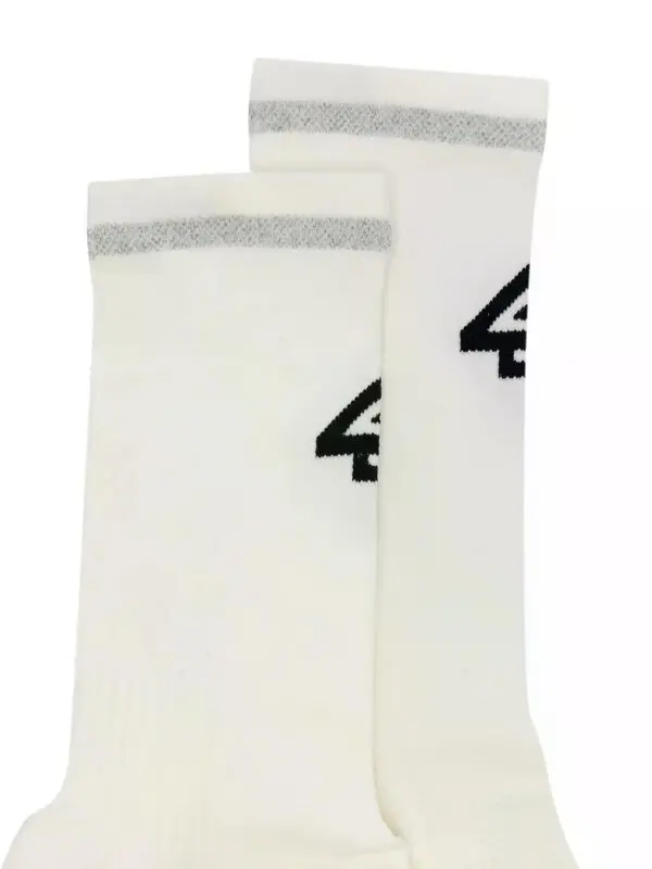 REPRESENT Logo Intarsia Ribbed-knit Socks