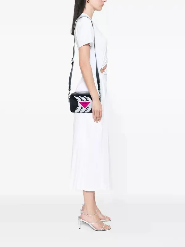Prada 2013-2026 City Calf Banana Print Camera Bag Crossbody Bag - Black