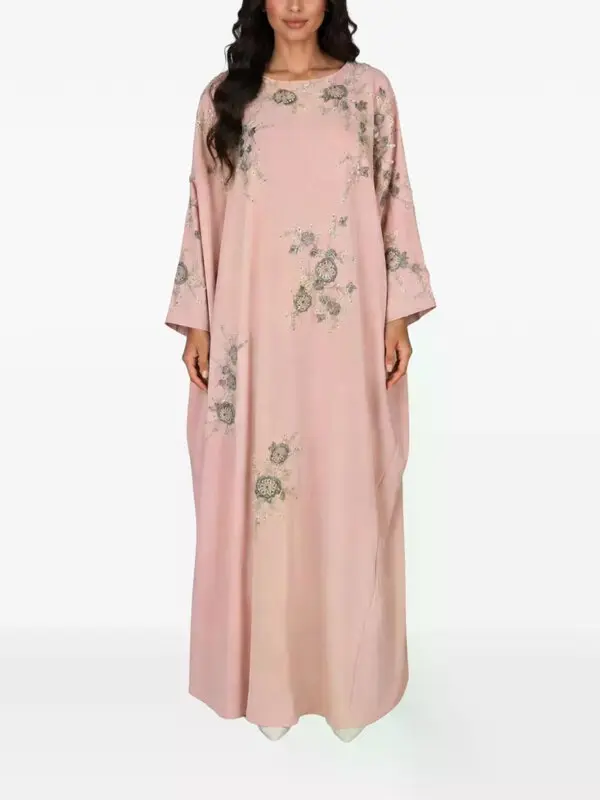 LOODYANA Embroidered Long Sleeve Maxi Kaftan Dress
