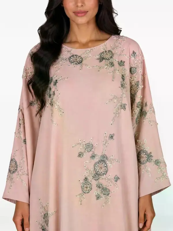 LOODYANA Embroidered Long Sleeve Maxi Kaftan Dress