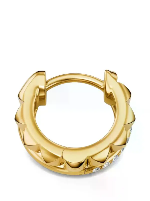David Yurman 18k Yellow Diamond Hoop Earrings