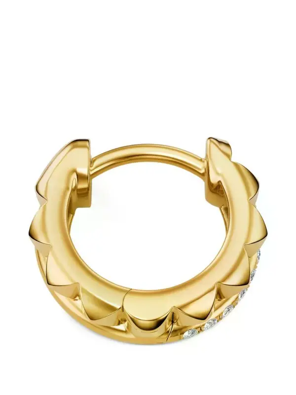 David Yurman 18k Yellow Diamond Hoop Earrings