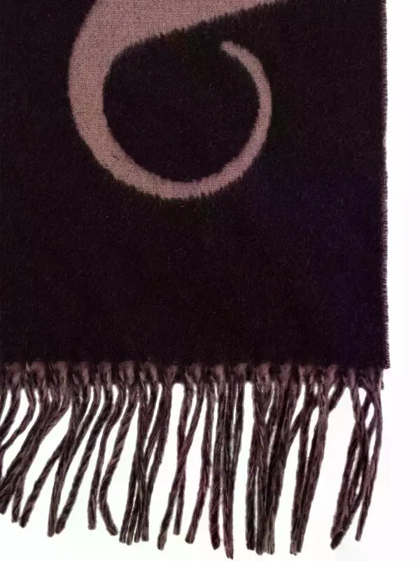 VIVIENNE WESTWOOD Logo-intarsia Fringed Scarf - Purple