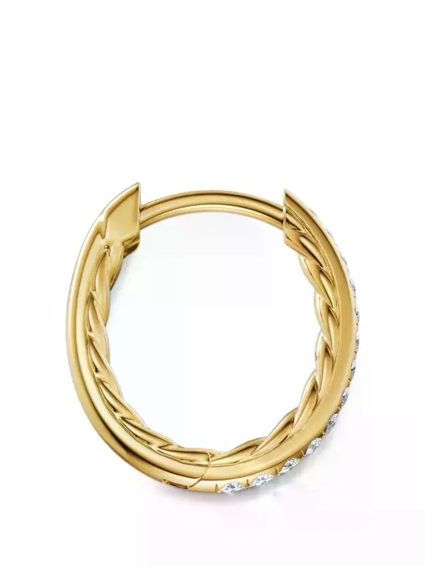 David Yurman 18k Yellow Diamond Pavé Hoop Earrings