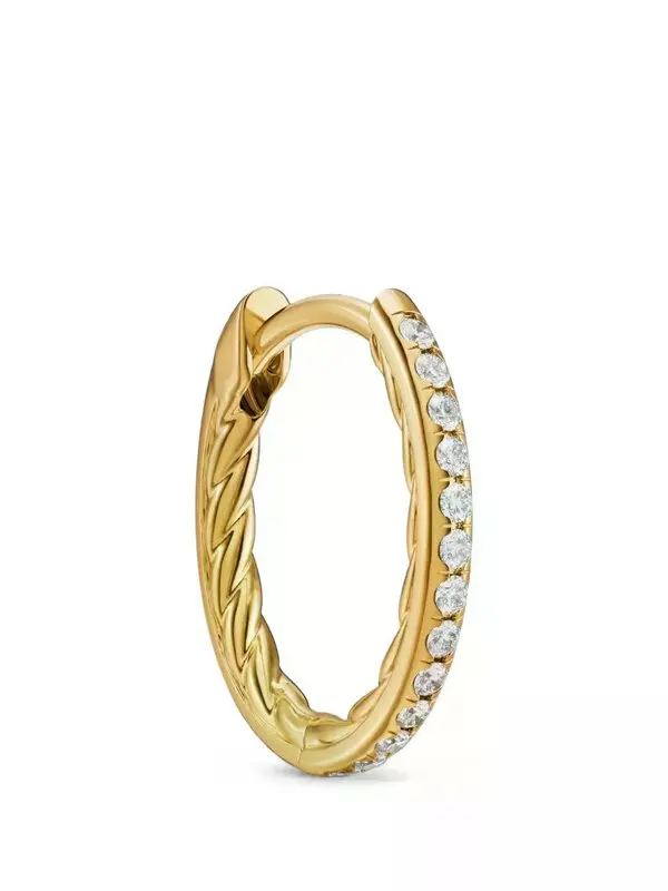 David Yurman 18k Yellow Diamond Pavé Hoop Earrings