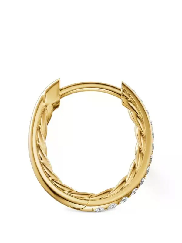 David Yurman 18k Yellow Diamond Pavé Hoop Earrings