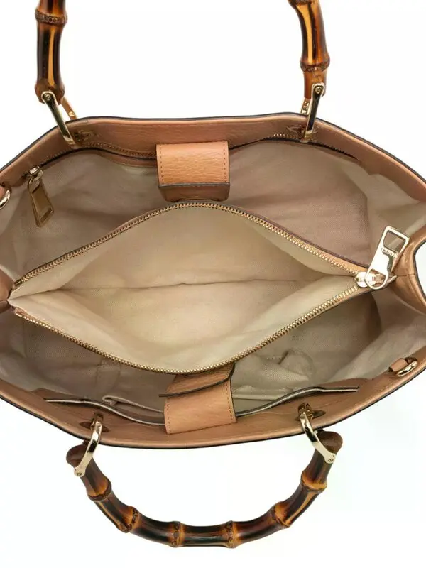 Gucci 2000-2015 Medium Calfskin Bamboo Shopper Satchel