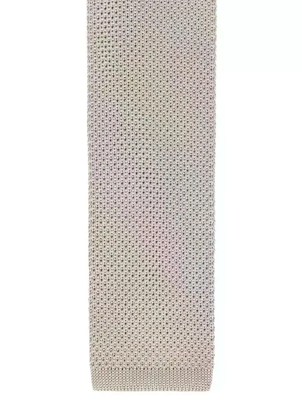 FURSAC Silk Knitted Neck Tie - Neutrals