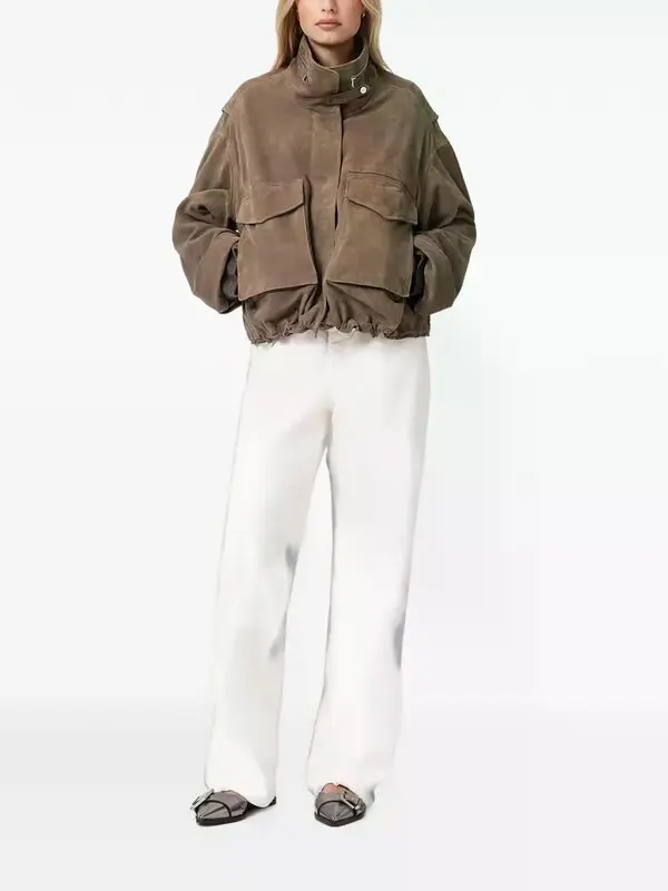 ALLSAINTS Suede Funnel Neck Jacket