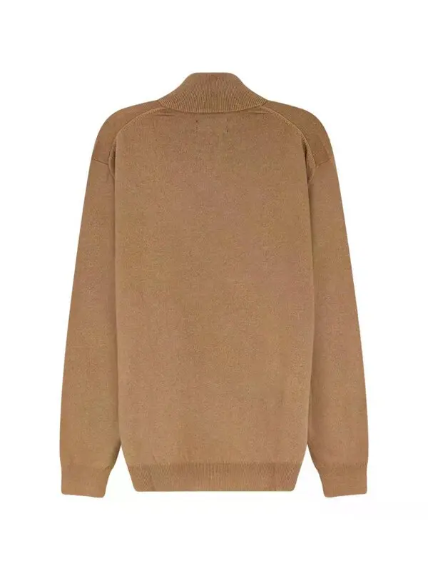 Polo Ralph Lauren Embroidered-logo Quarter-zip Sweater - Neutrals