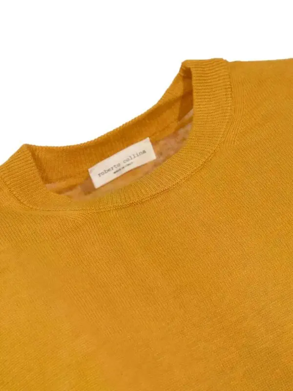 ROBERTO COLLINA Linen T-shirt - Orange