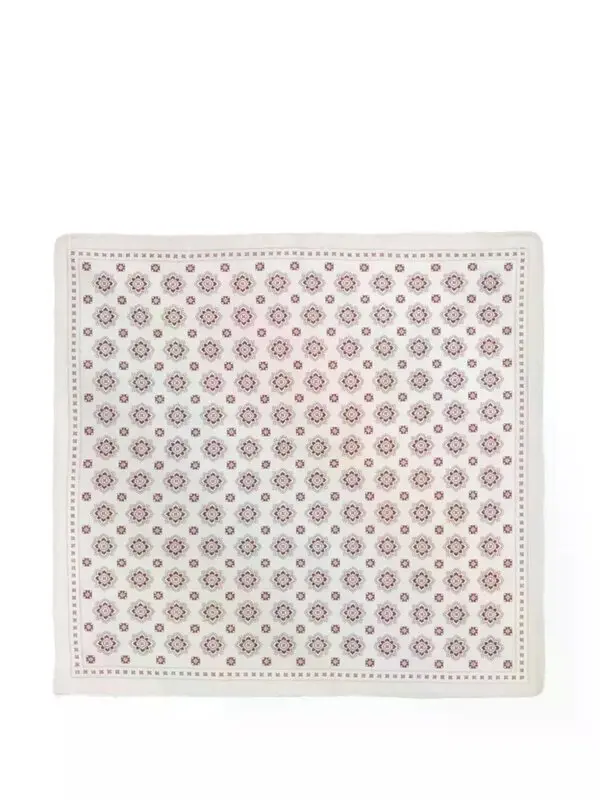 Eleventy Geometric-print Pocket Square - Neutrals