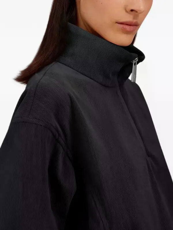 Herno Corduroy Effect High Neck Sweatshirt With Drawstring Hem