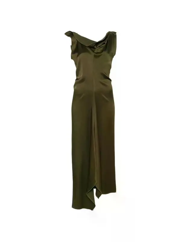 Victoria Beckham Ruffled Asymmetric Dress - Green