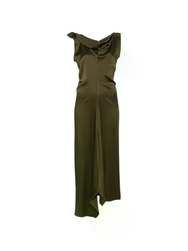 Victoria Beckham Asymmetric Ruffled Dress - Green