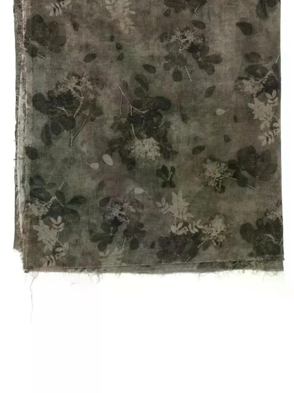 UMA WANG Floral-print Frayed Scarf