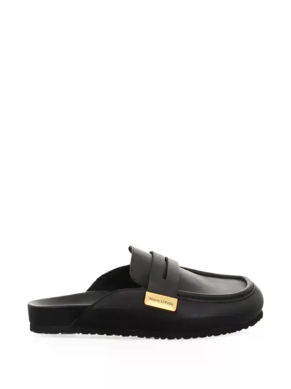 Marc O'polo Logo Plaque Slip-on Mules - Black