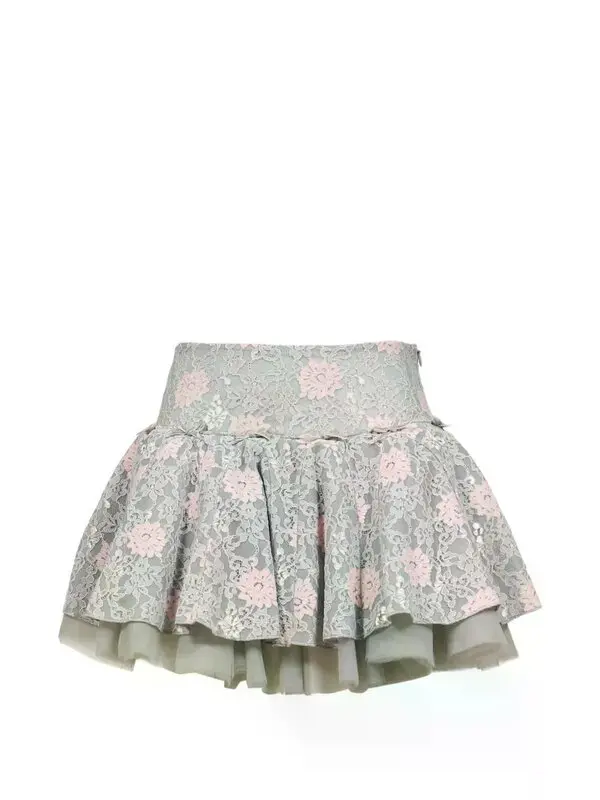 MIMI WADE Angelina Floral-lace Mini Skirt - Grey