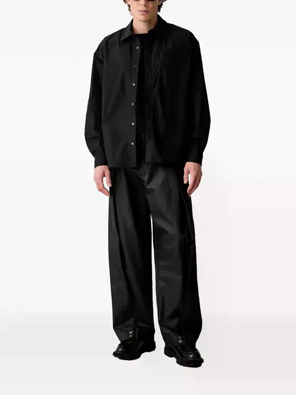 Rains Wide-leg Press-stud Trousers - Black