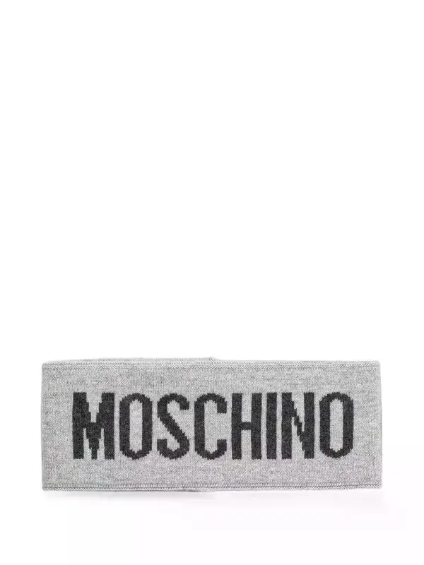 Moschino Logo-intarsia Knitted Headband - Grey