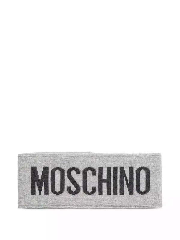 Moschino Intarsia Knitted Headband - Grey