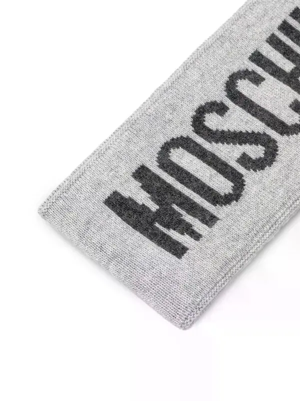 Moschino Intarsia Knitted Headband - Grey