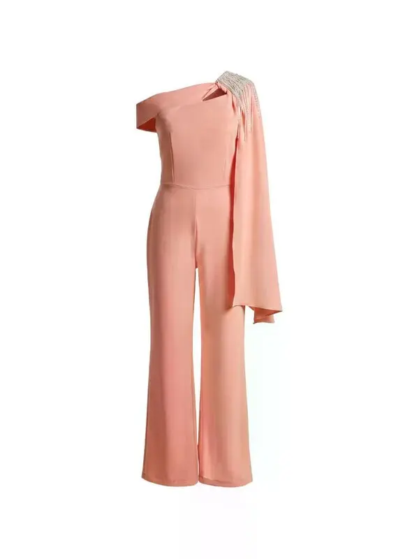 LOODYANA Tassel-embellished One-shoulder Jumpsuit - Orange